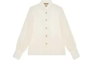 Gucci Silk Crepe De Chine Shirt With Bow Detail