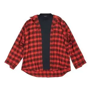 Balenciaga Trompe L'oeil Checked Shirt And T-shirt 'red Navy - Red/navy