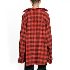 Balenciaga Trompe L'oeil Checked Shirt And T-shirt 'red Navy