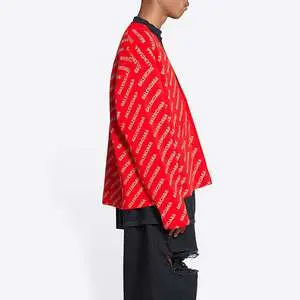 Balenciaga Mini Allover Logo Cardigan 'red White