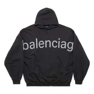 Balenciaga Bal.com Popover Hoodie - Black