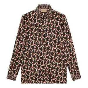 Gucci Interlocking G Chain Print Silk Shirt