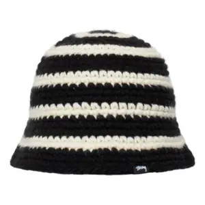 StÜssy Swirl Knit Bucket Hat - Black/beige