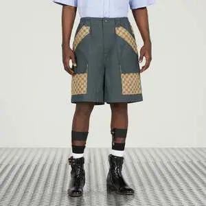 Gucci Cotton Canvas Bermuda Gg Insert Shorts