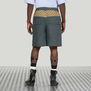 Gucci Cotton Canvas Bermuda Gg Insert Shorts