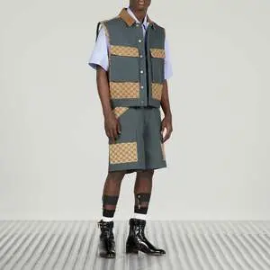 Gucci Cotton Canvas Bermuda Gg Insert Shorts