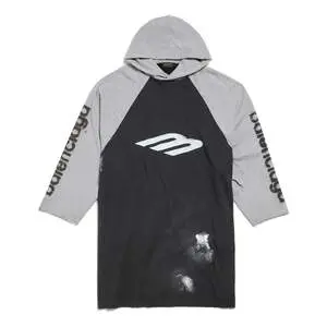 Balenciaga 3b Stencil Hooded Raglan T-shirt