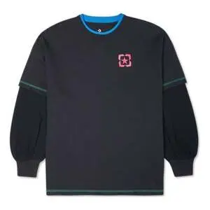 CONVERSE Logo Detail Long Sleeve Sweater