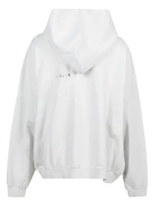 Balenciaga Bb Corp Cotton Hoodie - White/black