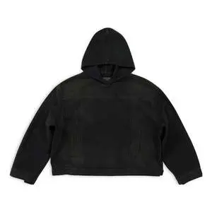 Balenciaga Soft Denim Pull-over Jacket With Drawstring Hood