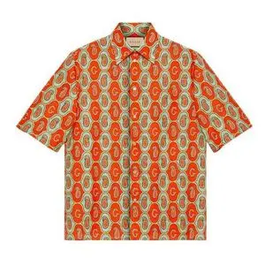 Gucci Cotton Linen G Paisley Shirt - Orange