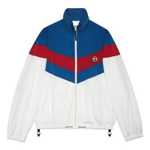 Gucci Nylon Zip Jacket With Patch - White