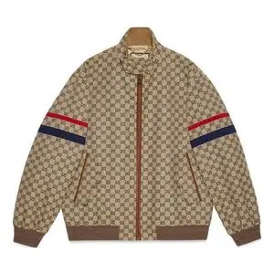 Gucci Gg Cotton Canvas Zip Jacket - Beige/blue