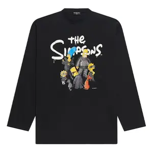 Balenciaga X The Simpsons Long Sleeve T-shirt Large Fit - Black