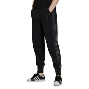 Adidas French Terry Jogger Pants With Velvet Stripes - Black