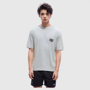 Balenciaga Fbi Oversized T-shirt 'heather Grey Black - Heather Grey/black
