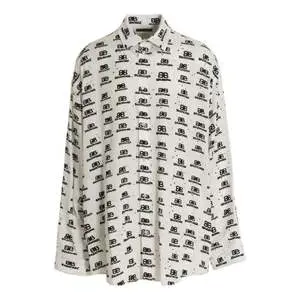 Balenciaga Bb Icon Poplin Shirt 'white Black - White/black