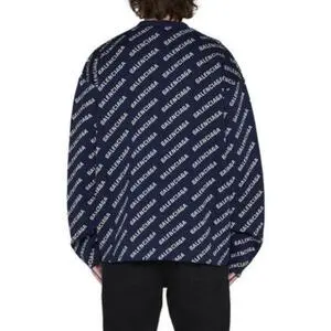 Balenciaga Allover Logo Knit Cardigan