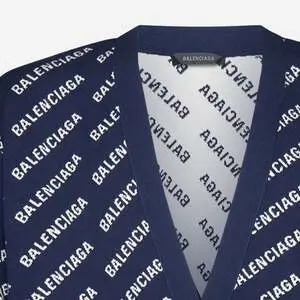 Balenciaga Allover Logo Knit Cardigan
