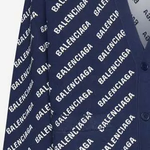 Balenciaga Allover Logo Knit Cardigan