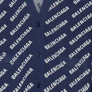 Balenciaga Allover Logo Knit Cardigan