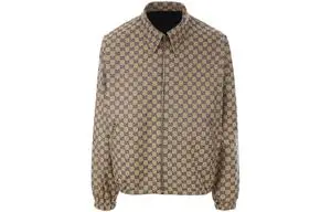 Gucci Gg Polyester Reversible Jacket 'blue Beige