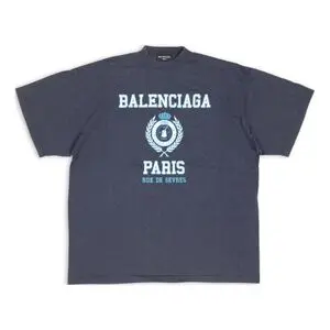 Balenciaga College Crest Oversized T-shirt - Navy