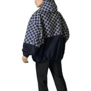 Gucci Gg Ripstop Fabric Zip Jacket 'blue Ivory