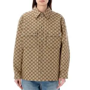 Gucci Gg Canvas Shirt 'beige Ebony