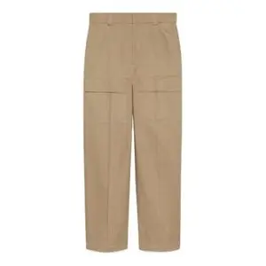 Gucci Cotton Wide Leg Cargo Pant - Light Brown