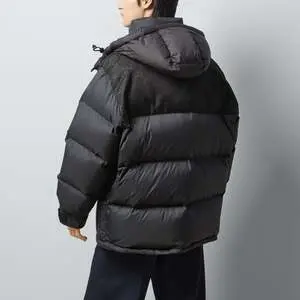 Gucci Nylon Down Jacket With Gg Inserts - Black