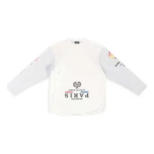Balenciaga Upside Down Long Sleeve T-shirt - White