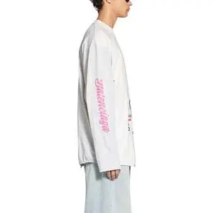 Balenciaga Upside Down Long Sleeve T-shirt - White
