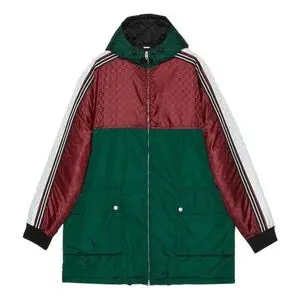 Gucci Gg Jacquard Nylon Jacket 'green Red - Green/red