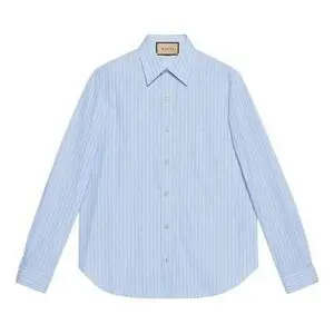 Gucci Striped Cotton Shirt With Pocket 'blue White - Blue/white
