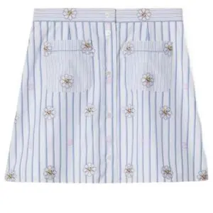 Gucci Interlocking G And Flower Print Skirt - White/light Blue