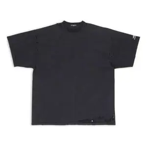 Balenciaga 3b Sports Icon Repaired Oversized T-shirt - Washed Black
