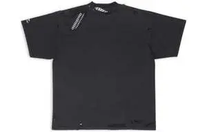 Balenciaga 3b Sports Icon Repaired Oversized T-shirt - Washed Black