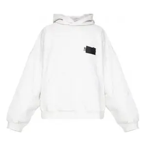 Balenciaga Oversized Hoodie With Graphic Detail - Ecru