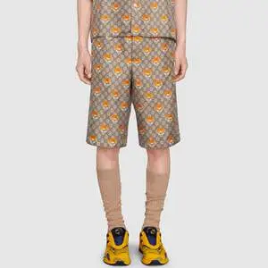 Gucci X Kai Gg Silk Shorts - Tan
