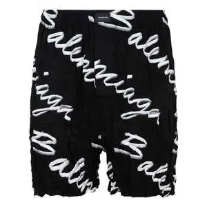 Balenciaga Scribble Logo Bermuda Shorts - Black