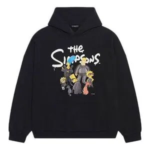 Balenciaga X The Simpsons Cotton Hoodie Wide Fit - Black
