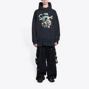 Balenciaga X The Simpsons Cotton Hoodie - Black