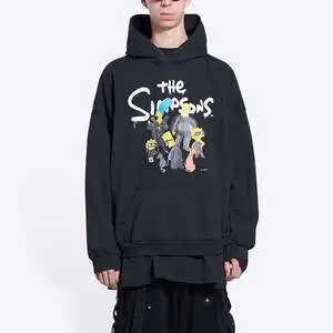Balenciaga X The Simpsons Cotton Hoodie - Black