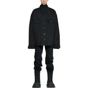 Balenciaga Oversized Denim Jacket - Black