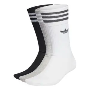 Adidas Solid Crew Socks 3 Pack - White/black/grey