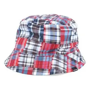 CONVERSE Reversible Patch Plaid Bucket Hat 'blue - Blue/red/white