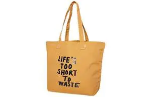 CONVERSE Renew Life's Too Short To Waste Canvas Tote Bag - Brown