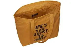 CONVERSE Renew Life's Too Short To Waste Canvas Tote Bag - Brown