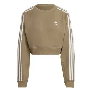 Adidas Original University T Cropped Sweatshirts 'green White - Green/white